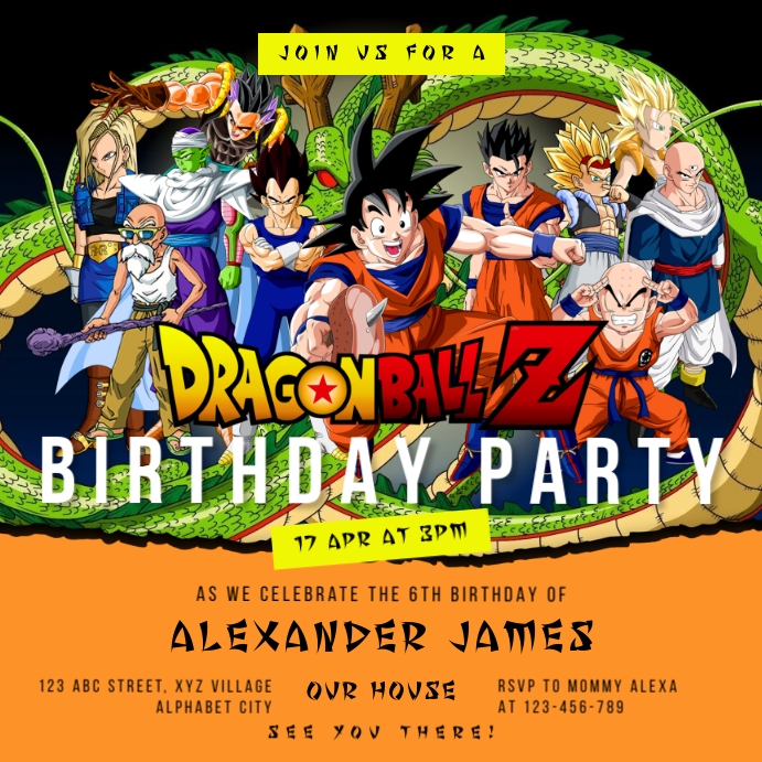 Dragon Ball Z Birthday Invitation (2) Template | PosterMyWall