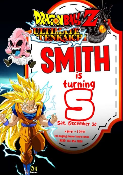 Dragon Ball Z Invitation Template | PosterMyWall