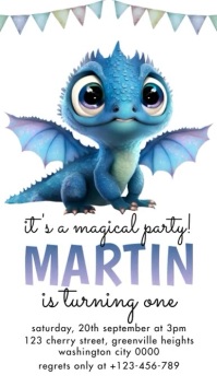 Dragon Birthday Invitation Template | PosterMyWall