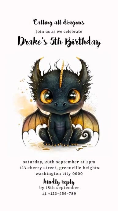 Dragon Birthday Invitation Template | PosterMyWall
