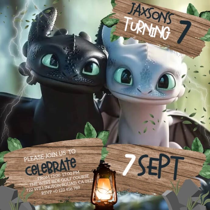 Dragon Birthday party invitation design template | PosterMyWall