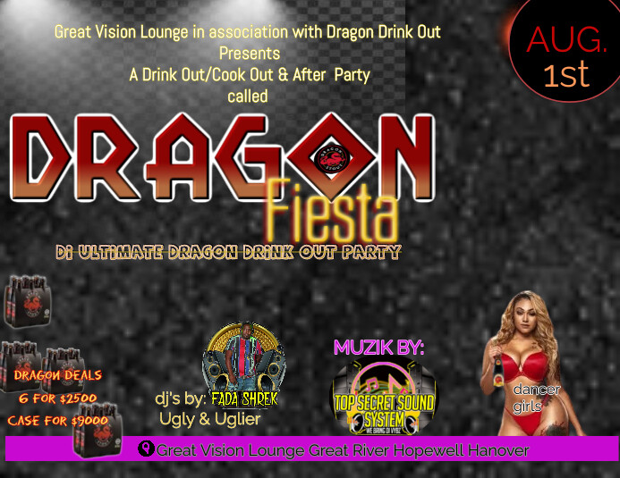 Plantilla de dragon drinkout flyers | PosterMyWall