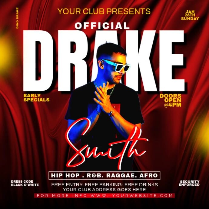 Plantilla de DRAKE SMITH | PosterMyWall