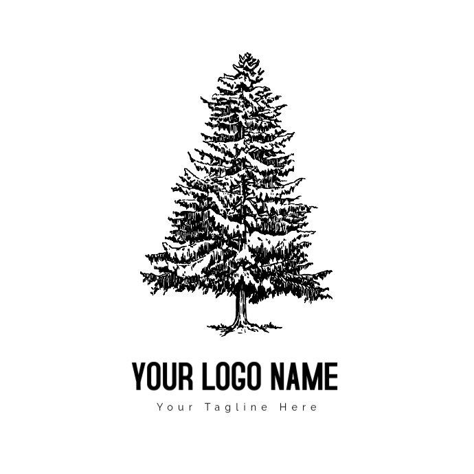 Drawing Tree Fir Hemlocks Logo Template | PosterMyWall