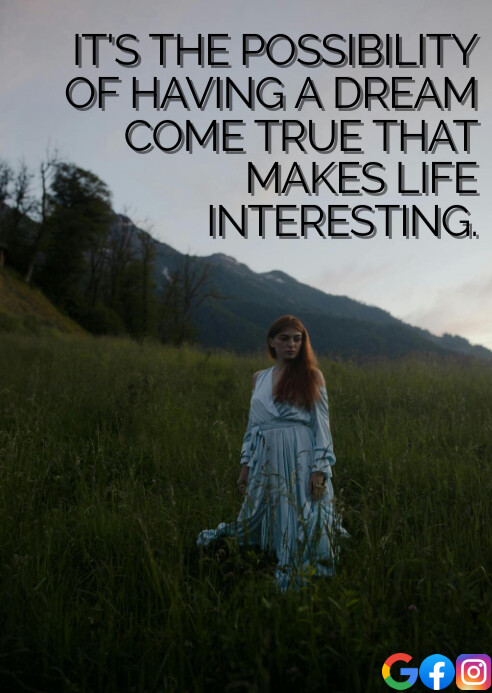 Copy of DREAM AND POSSIBILITY QUOTE TEMPLATE | PosterMyWall