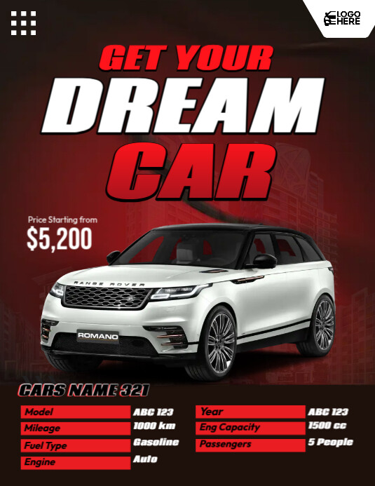 Dream Car Flyer Template | PosterMyWall