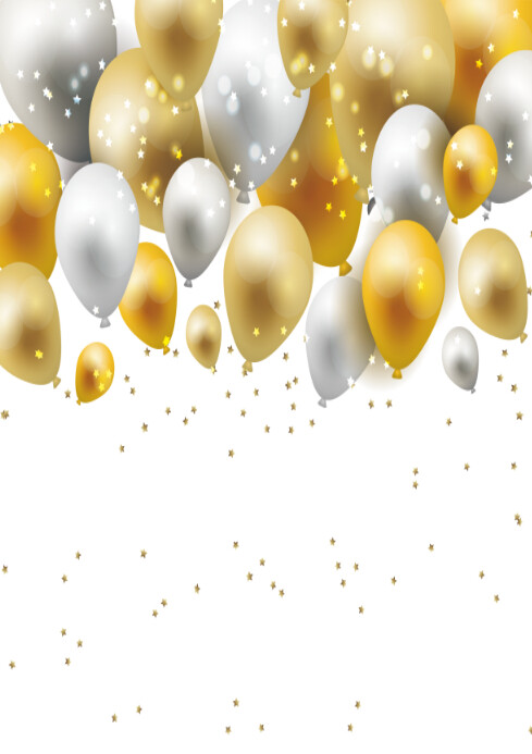 Dream gold and silver balloon borders Template | PosterMyWall