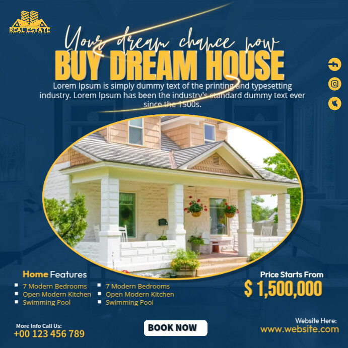 Dream Home Ads Template | PosterMyWall