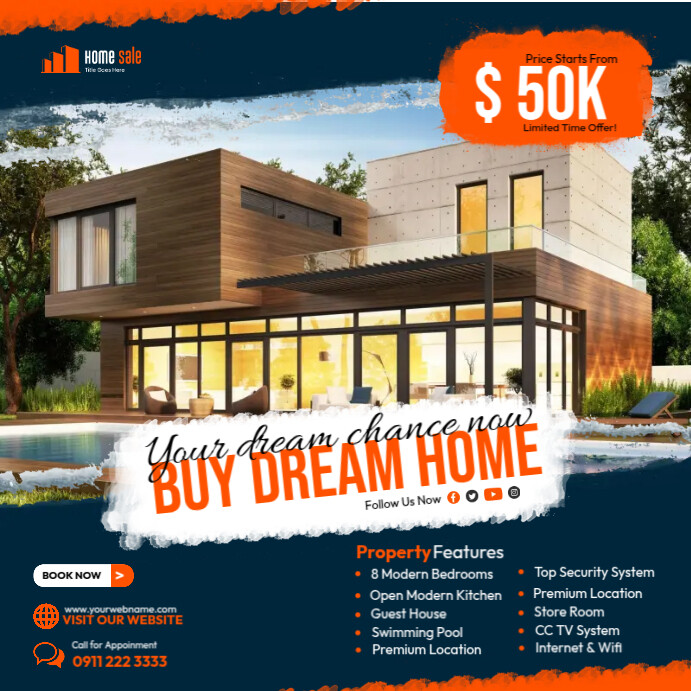 Dream Home Ads Template | PosterMyWall