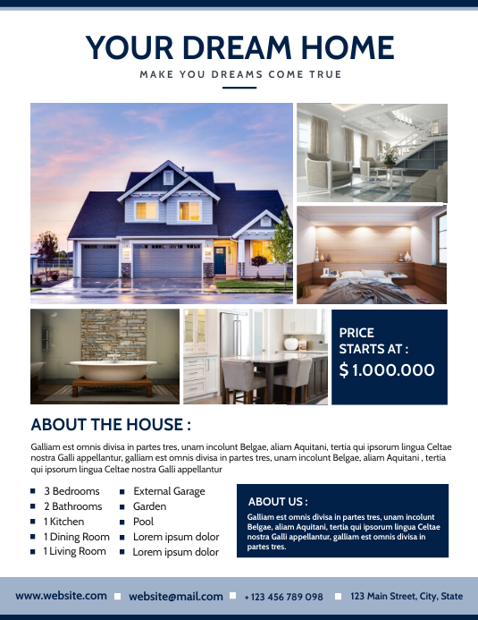 Copy of dream home advertisement flyer template desig | PosterMyWall