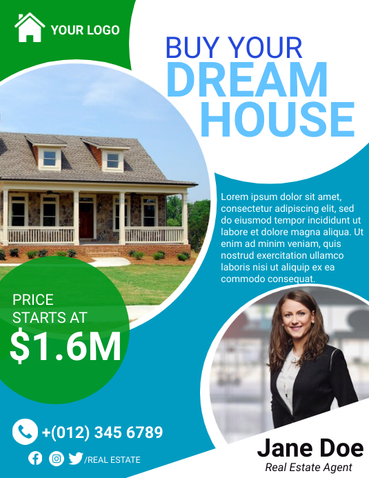 Dream House Flyer Template | PosterMyWall