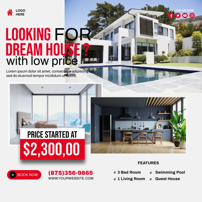Dream House With Low Price Template | PosterMyWall