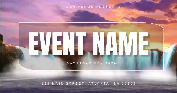 dream waterfall event flyer design facebook Template | PosterMyWall