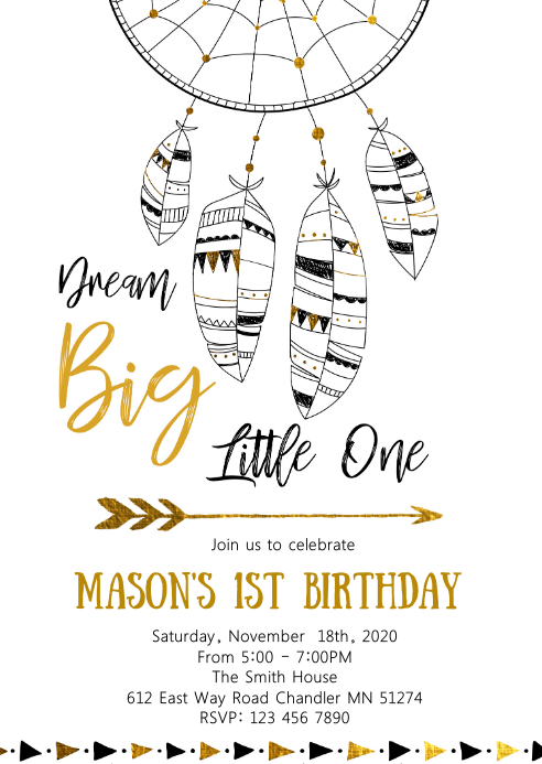 Copy of Dreamcatcher birthday party invitation | PosterMyWall
