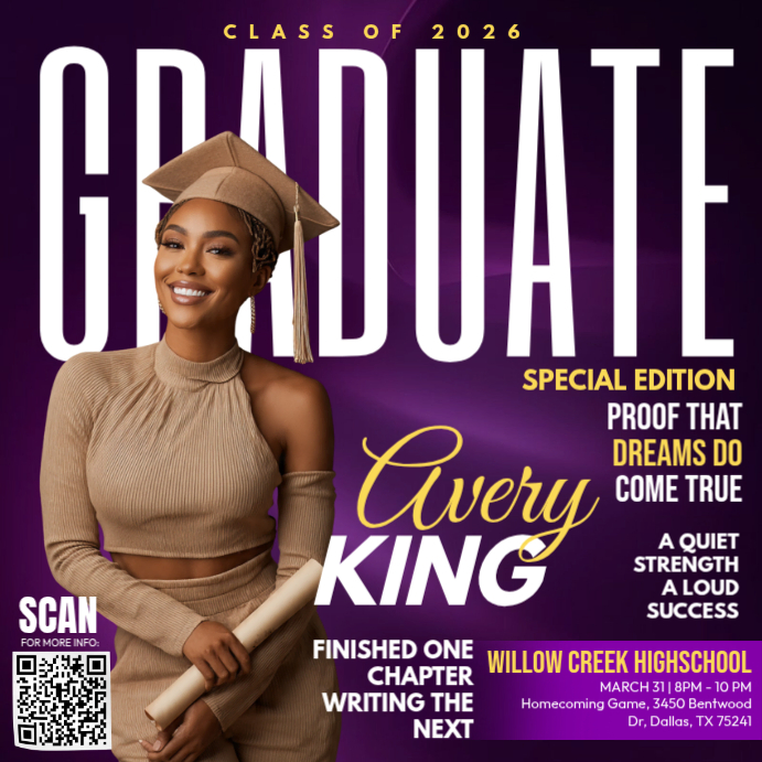 Dreams Achieved Class of 2026 Template | PosterMyWall