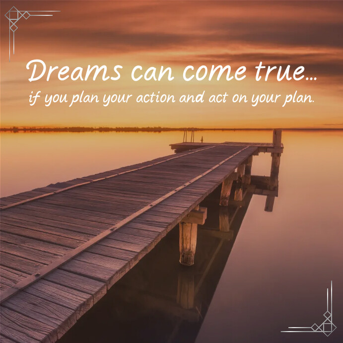 Dreams Can Come True Inspirational Message Instagram Post Template ...
