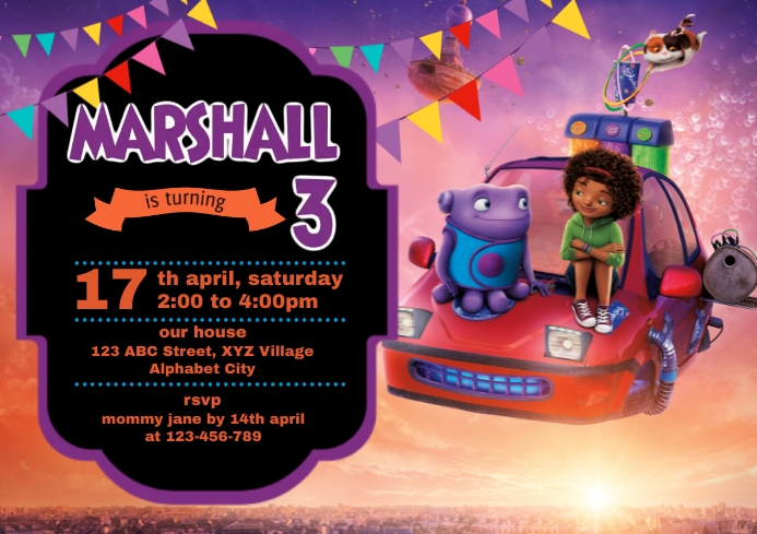 Plantilla de Dreamworks Home Birthday Invitation | PosterMyWall