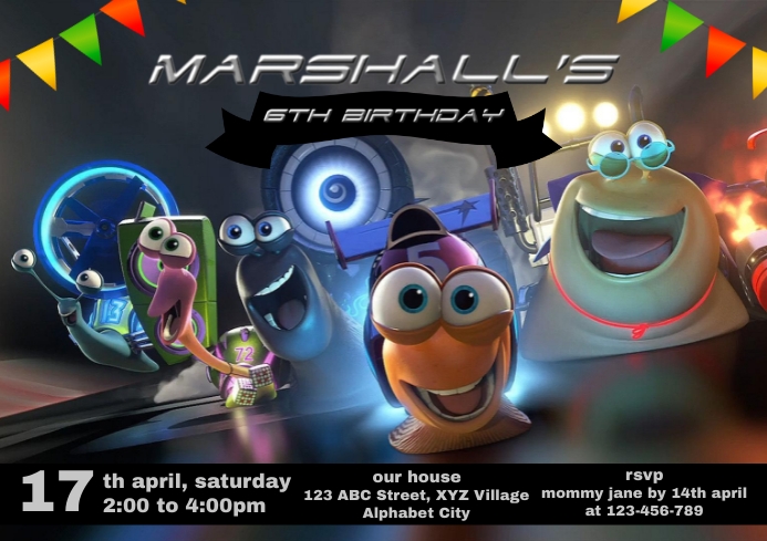 Dreamworks Turbo Birthday Invitation Template | PosterMyWall