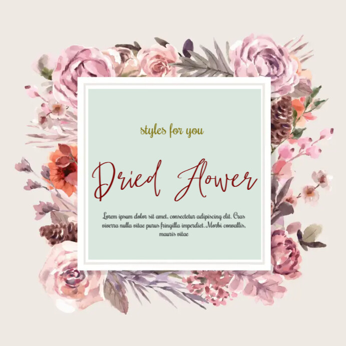 Dried Flower Frame Template | PosterMyWall