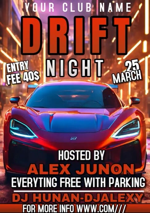 Modèle DRIFT NIGHT | PosterMyWall