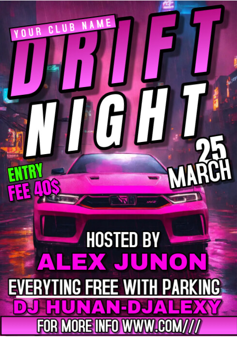 Plantilla de DRIFT NIGHT FLYER | PosterMyWall