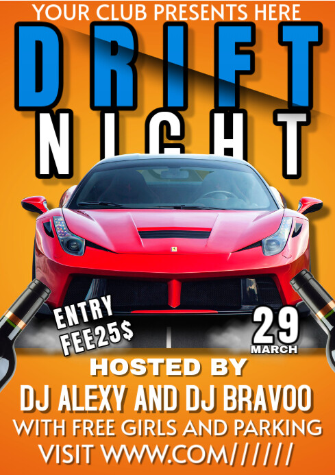 Plantilla de DRIFT NIGHT FLYER | PosterMyWall
