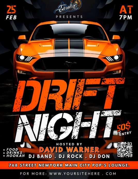 Copy of Drift Night invitation poster flyer | PosterMyWall