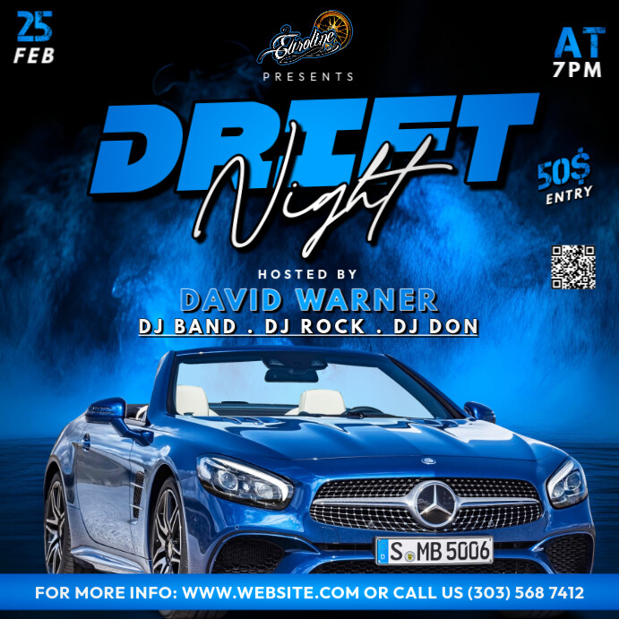 Copy of Drift Night poster flyer template | PosterMyWall