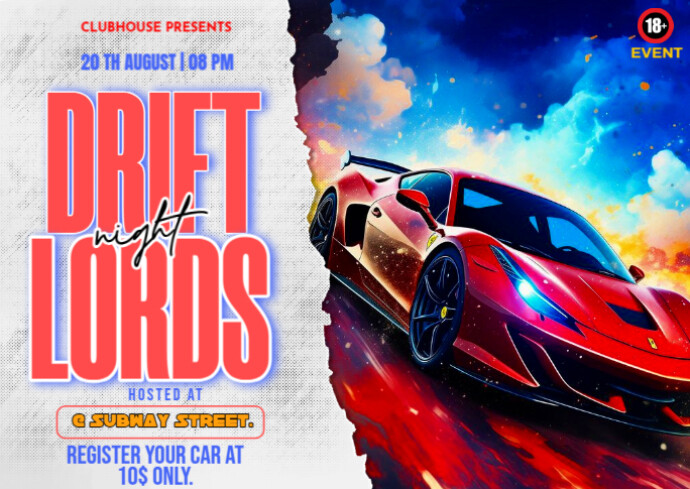 drift night posters Template | PosterMyWall