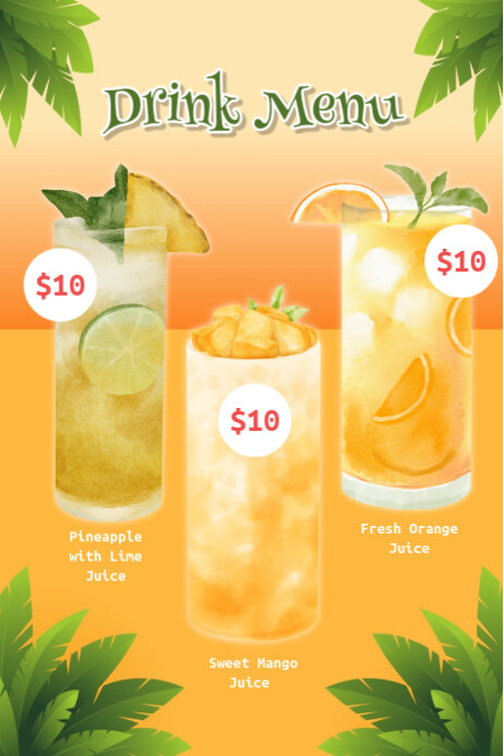 Drink Menu Template | PosterMyWall
