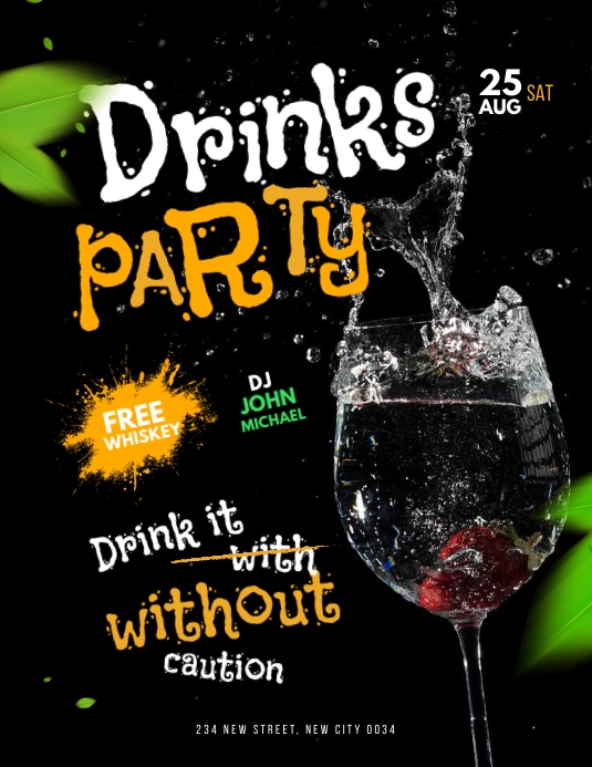 Drink Party flyer template | PosterMyWall