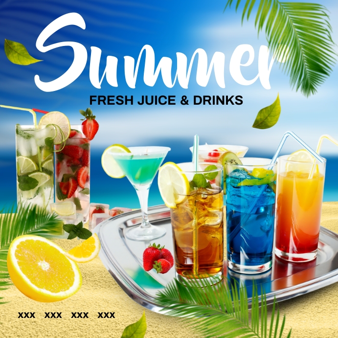 Drinks & juice instagram ad Template | PosterMyWall
