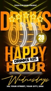 Happy Hour Blue Template | PosterMyWall