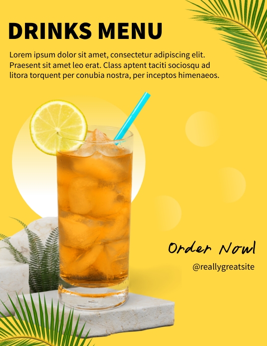 Copy of Drinks Menu Editable Template | PosterMyWall