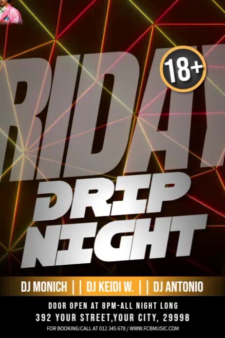 Drip Night Templat | PosterMyWall