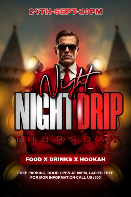 drip night poster Template | PosterMyWall