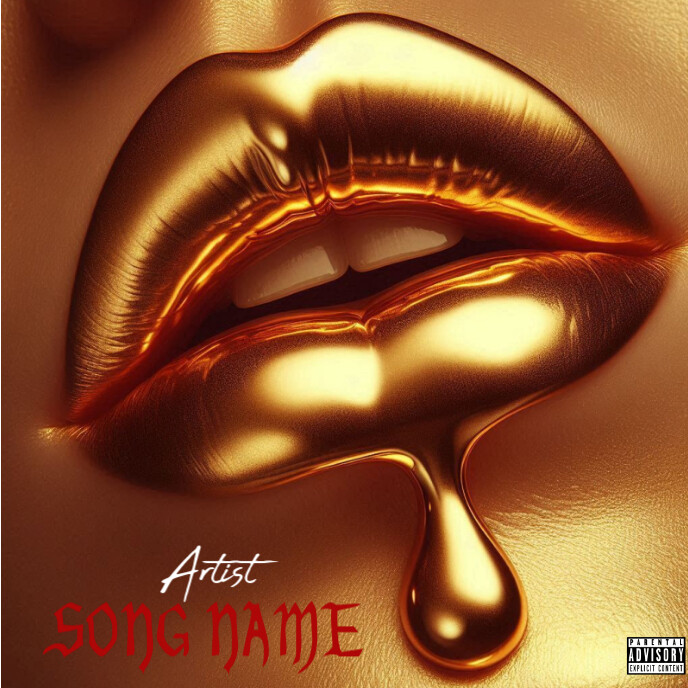 Dripping lips CD mixtape Song album cover art Template | PosterMyWall