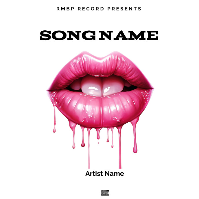 DRIPPING PINK LIPS ALBUM COVER Template | PosterMyWall