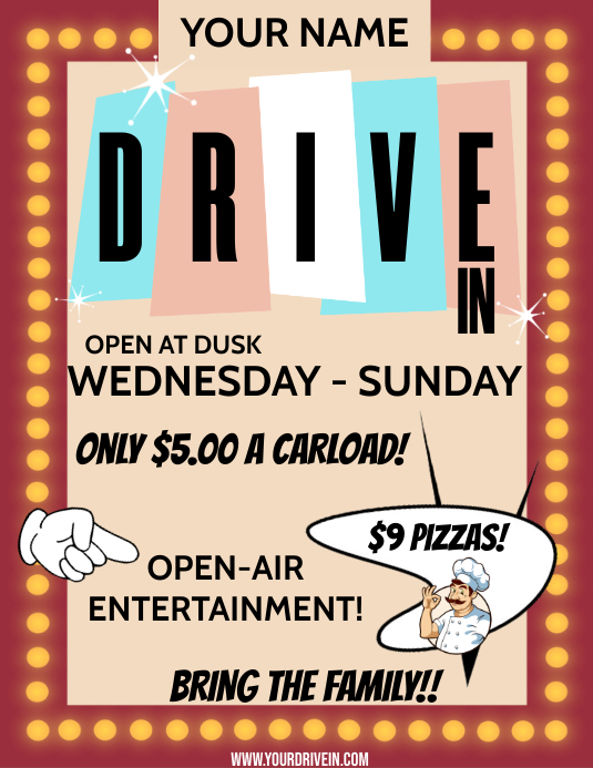 DRIVE IN Template | PosterMyWall