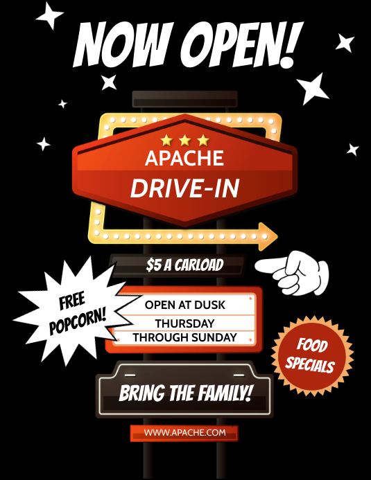 DRIVE IN Template | PosterMyWall
