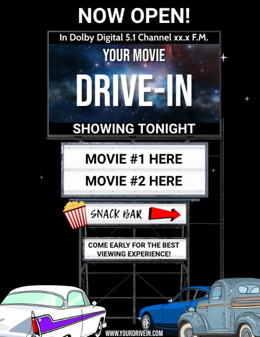 DRIVE IN Template | PosterMyWall