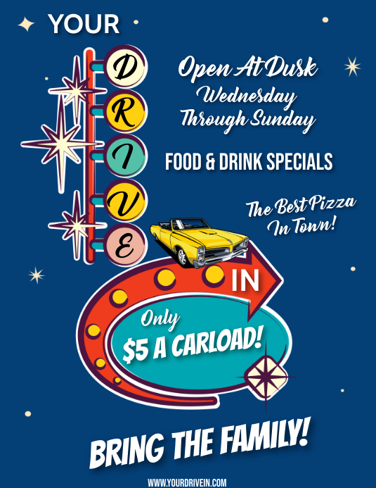 DRIVE IN Template | PosterMyWall