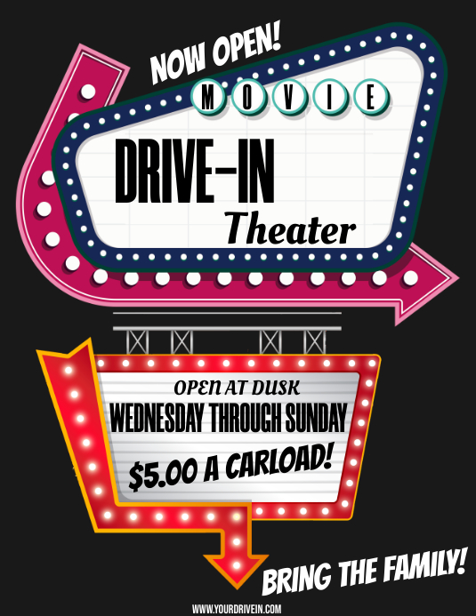 DRIVE IN Template | PosterMyWall