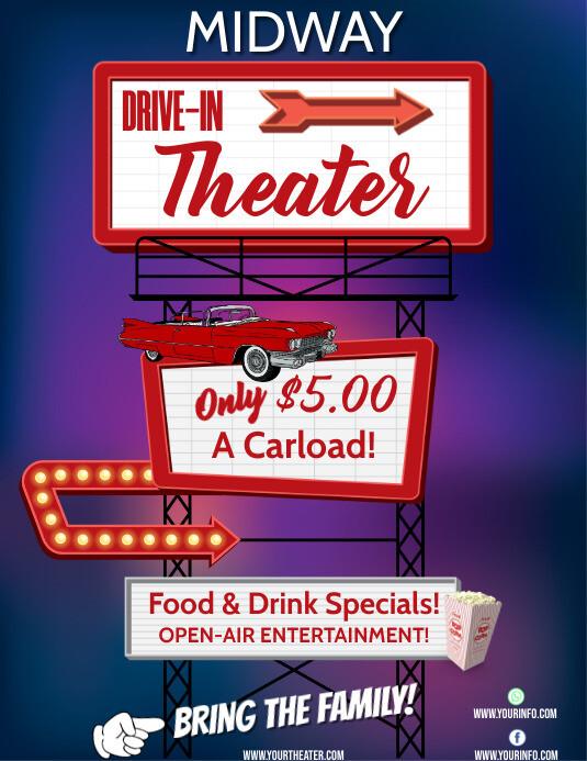 Plantilla de DRIVE IN FLYER | PosterMyWall