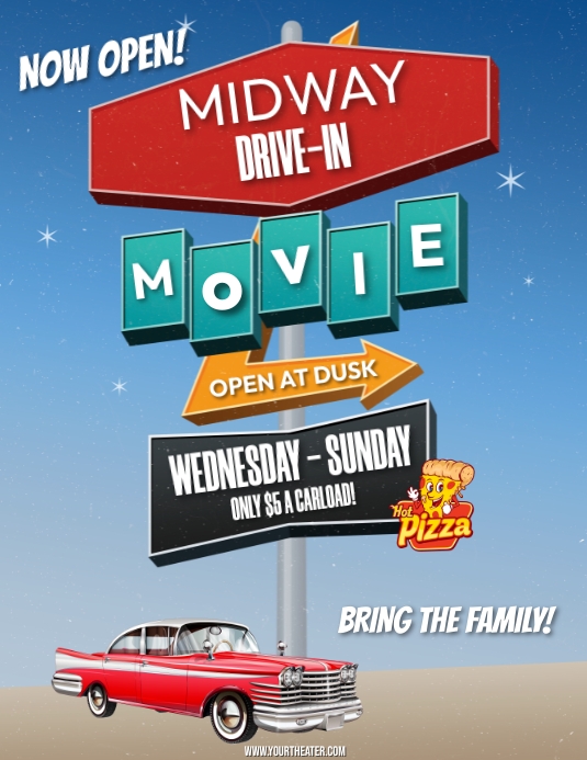 DRIVE IN MOVIE Templat | PosterMyWall