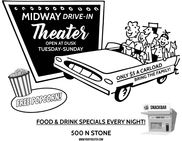 DRIVE IN THEATER FLYER Templat | PosterMyWall