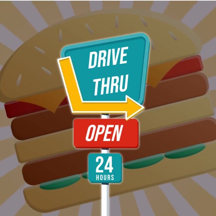 drive thru sign Template | PosterMyWall