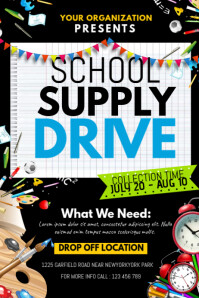 School Supplies drive Poster Template | PosterMyWall