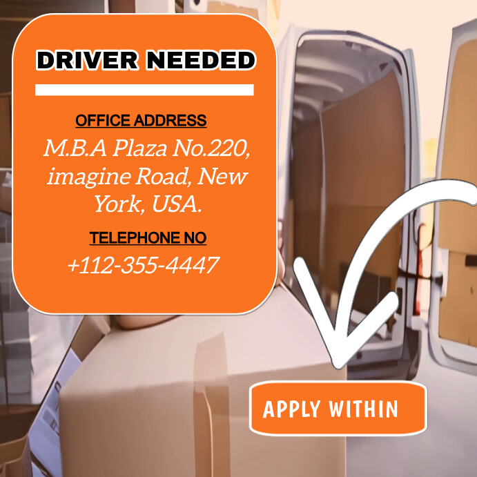 Driver needed template design | PosterMyWall
