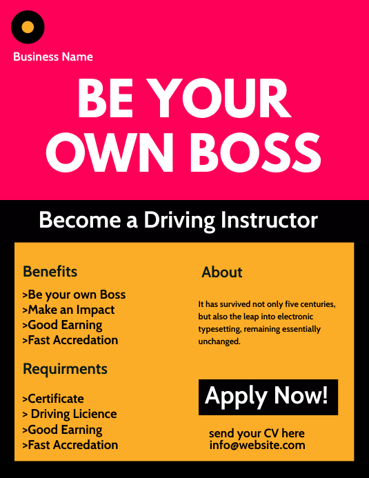 Driving Instructor Flyer Template | PosterMyWall